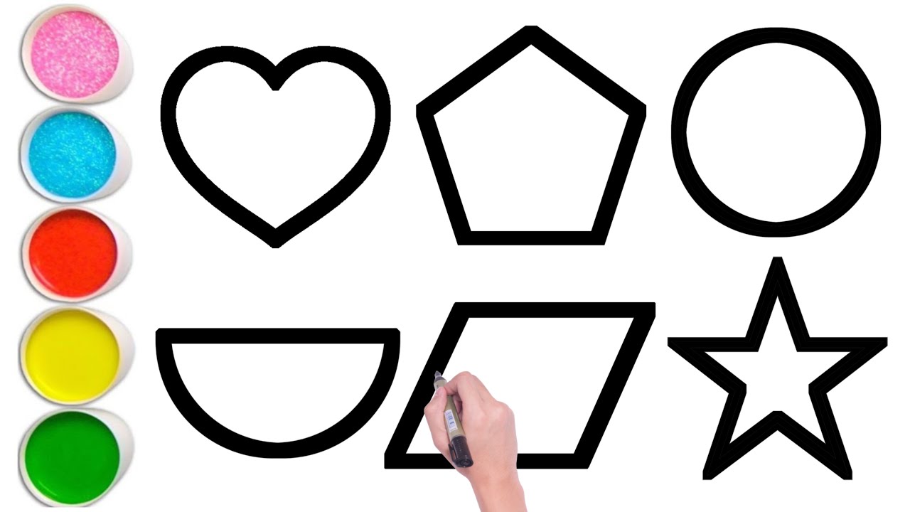 Learn New 2d shapes drawing for kids step by step | Preschool learning ...