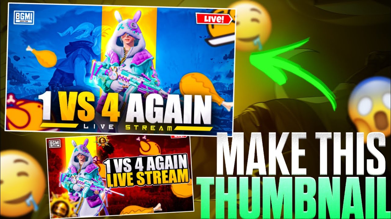 LIVE STREAM THUMBNAILS TUTORIAL 🤓 PUBG MOBILE THUMBNAIL EDITING 🤯 ...