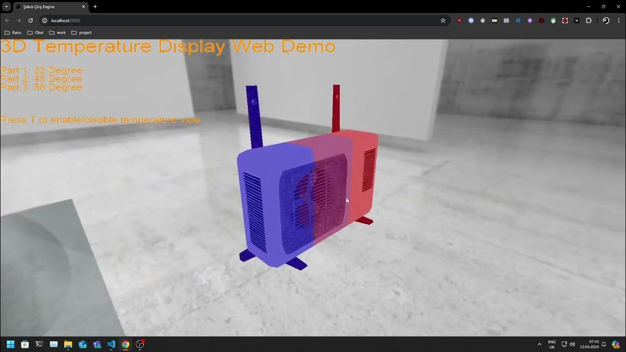 3D Temperature Display Web Demo - C++ | WebGL2 | Emscripten - YouTube