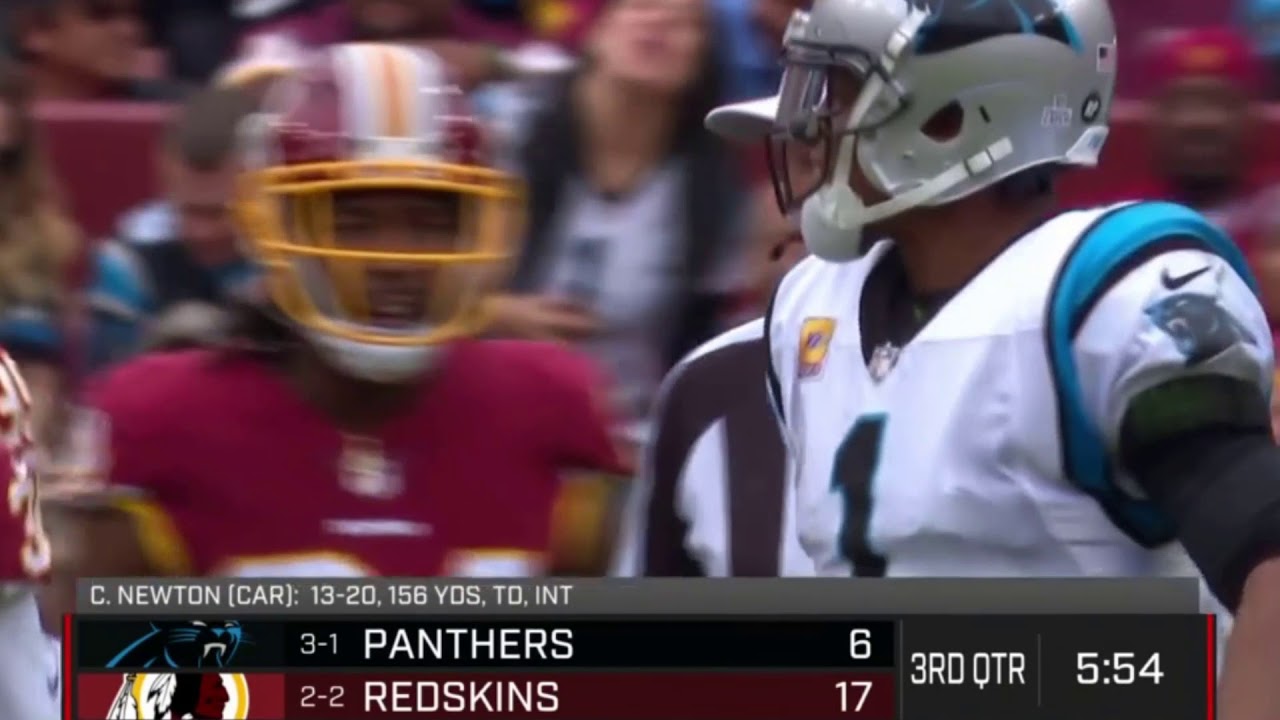 Cam Newton Shows Up Josh Norman After Big Run | Panthers vs. Redskins ...