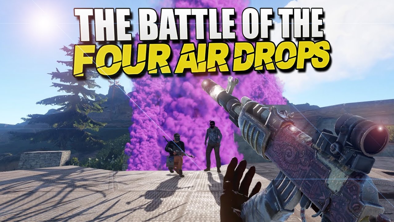 The BATTLE Of The FOUR AIR DROPS! (Rust Survival) #79 - YouTube