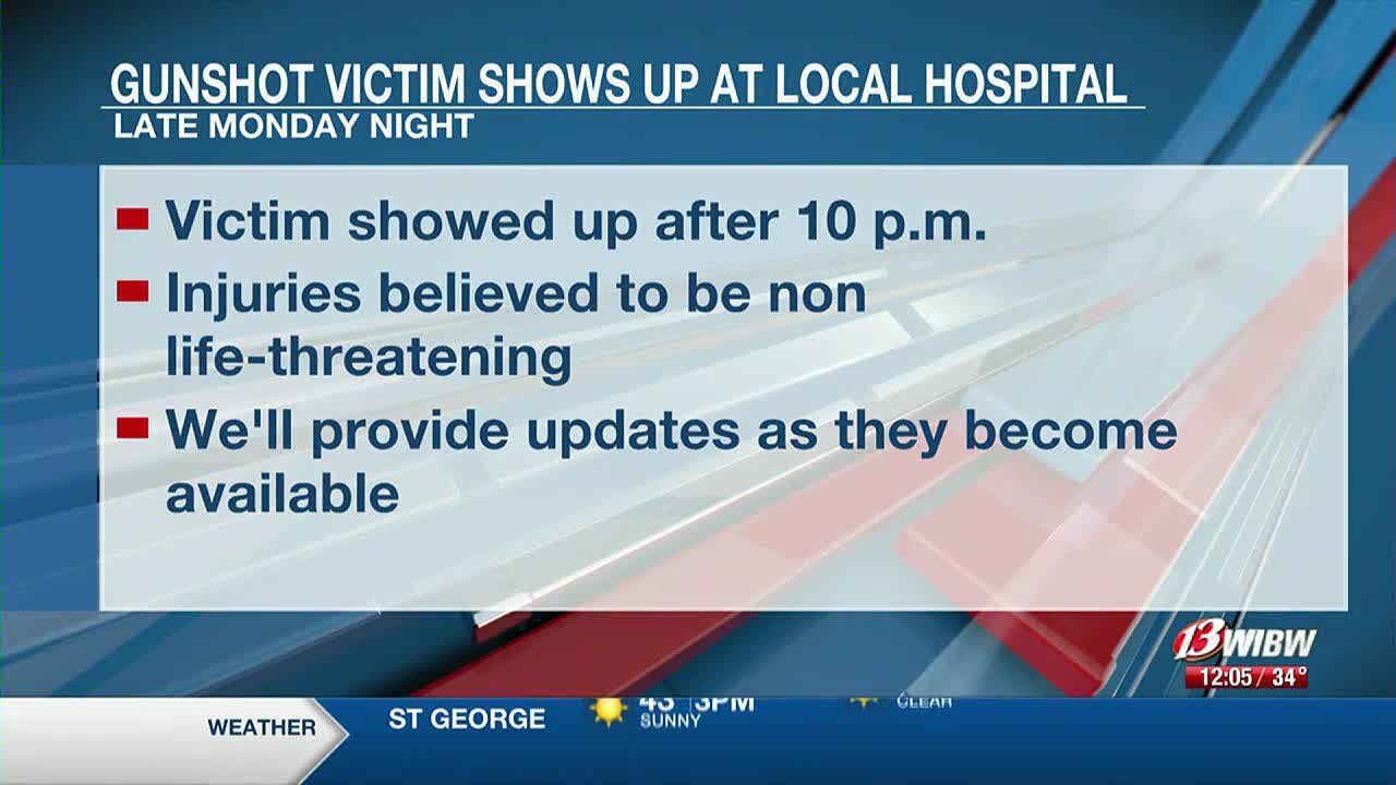 Victim suffering from gunshot wound shows up at local hospital - YouTube