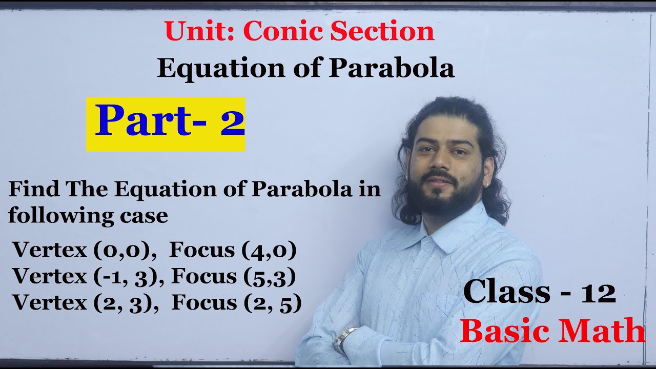 Equation of Parabola Part 2 [Class 12 Basic Mathematics Conic Section ...