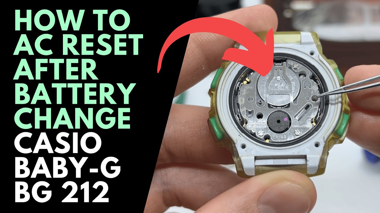 How To AC Reset After Battery Replacement on Casio Baby G BG 212 - YouTube