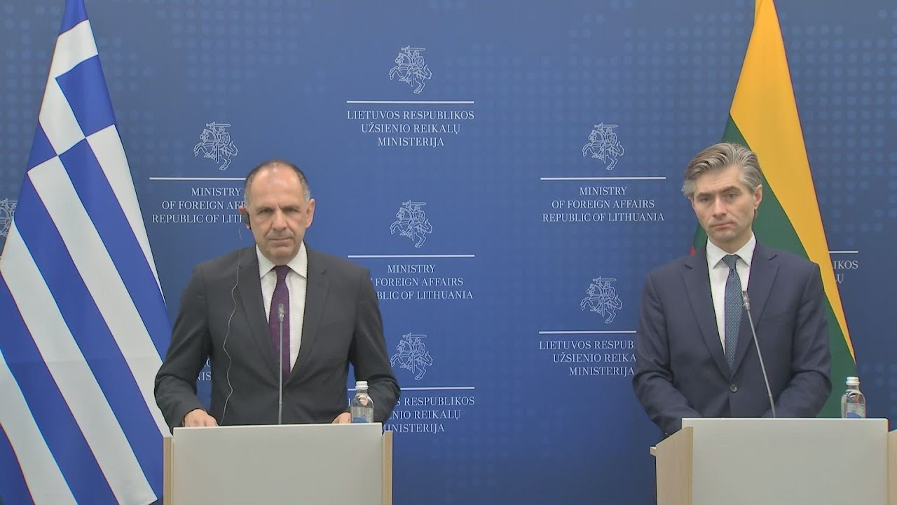 Κοινές δηλώσεις του Γιώργου Γεραπετρίτη με τον Λιθουανό ομόλογό του ...
