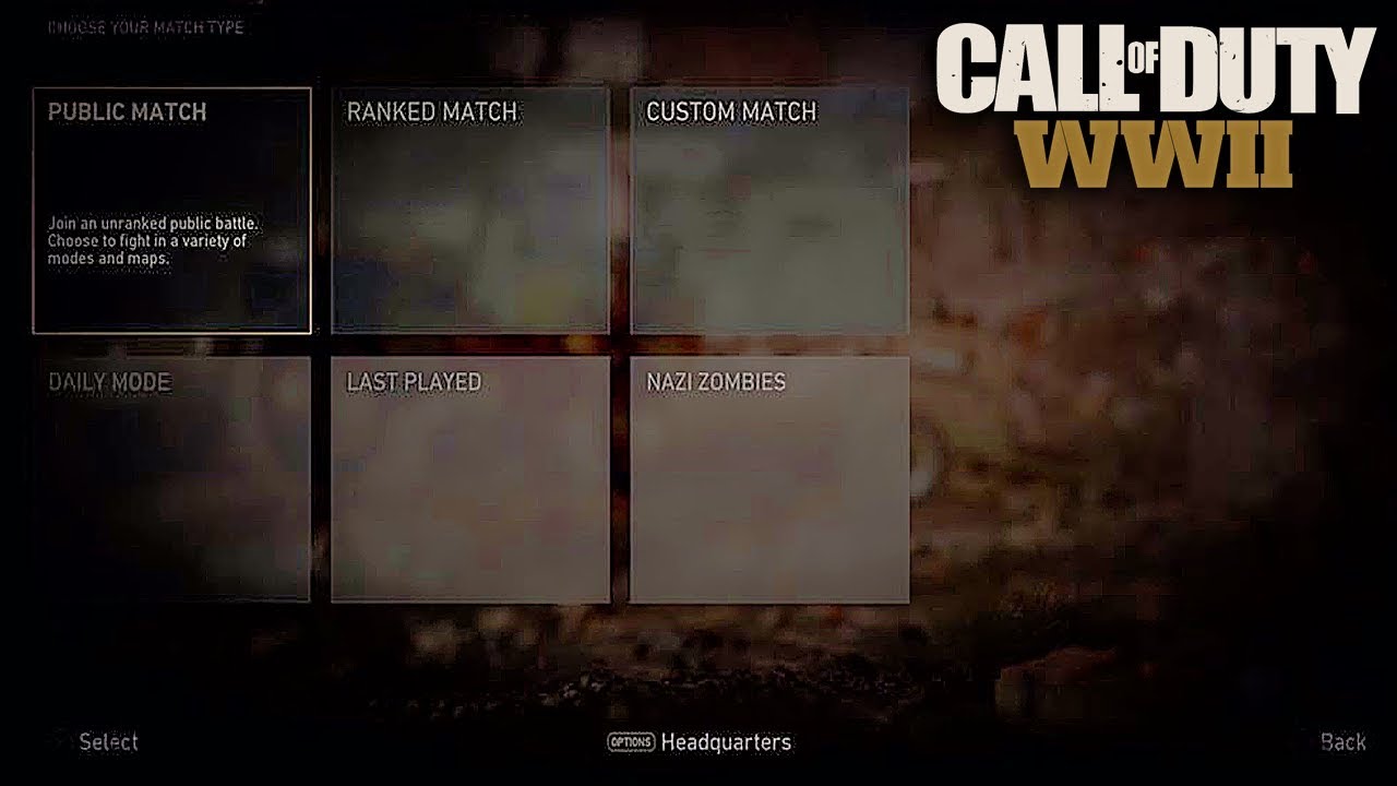 MENÚ OFICIAL de CALL OF DUTY: WORLD WAR 2!!!!! - YouTube