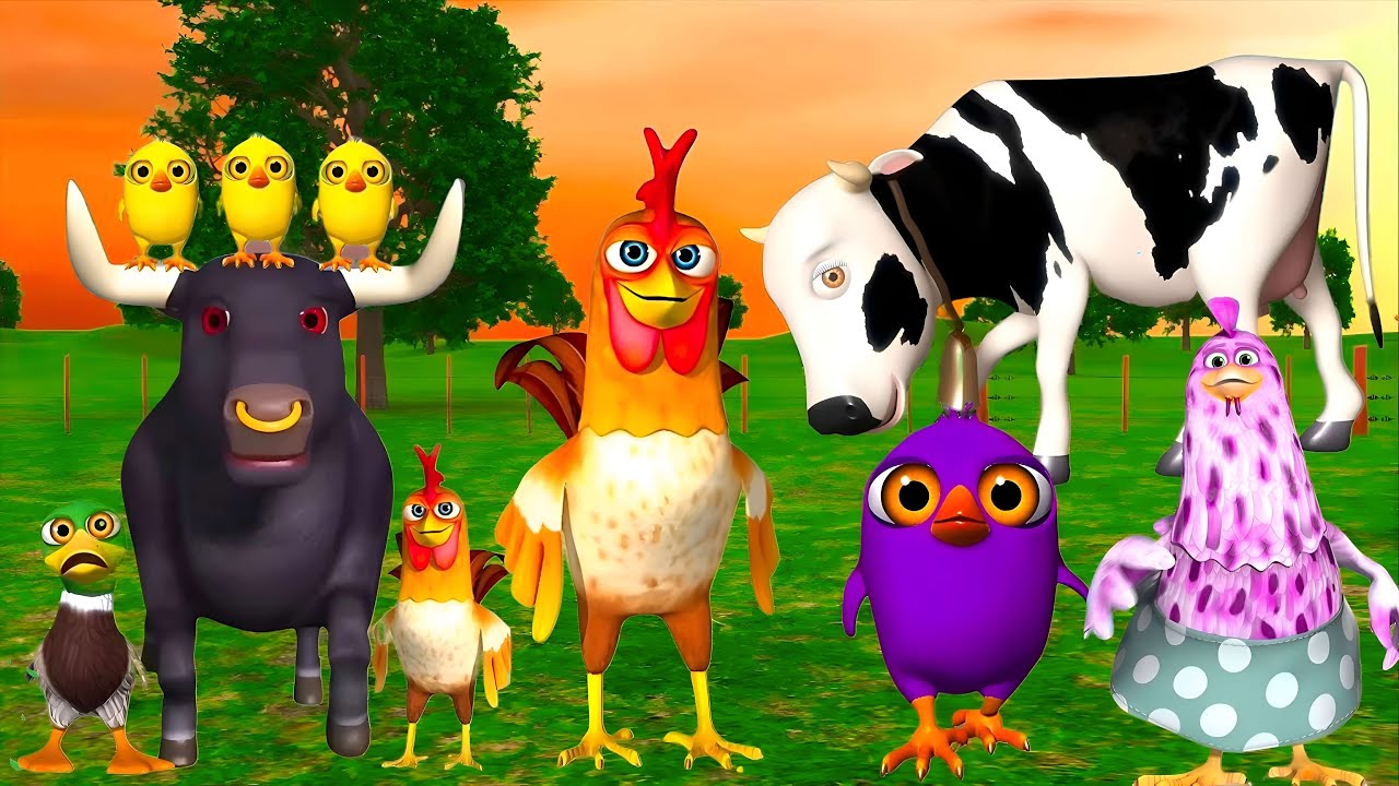 El Pollito pío 3d - el Toro y el Tractor de la Granja Ep#1587 - el ...