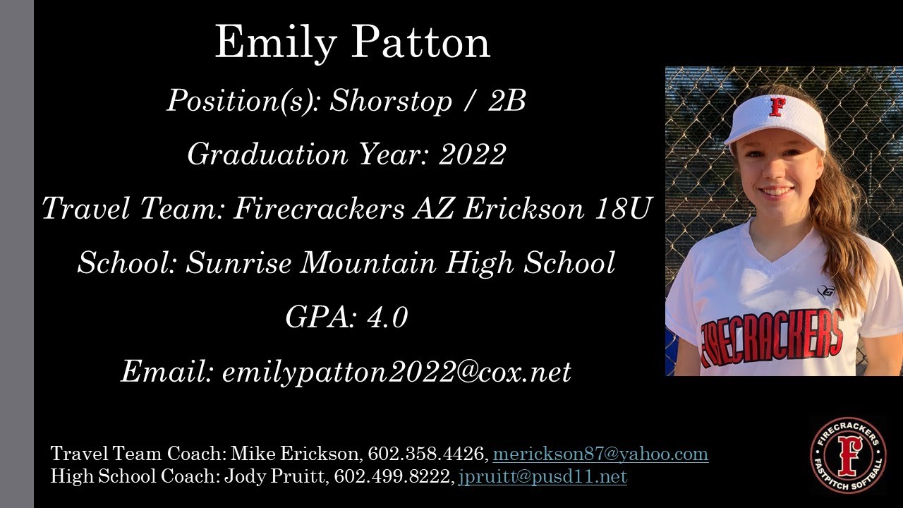 Emily Patton Softball Skills Video - 2022 Shorstop 2B - YouTube