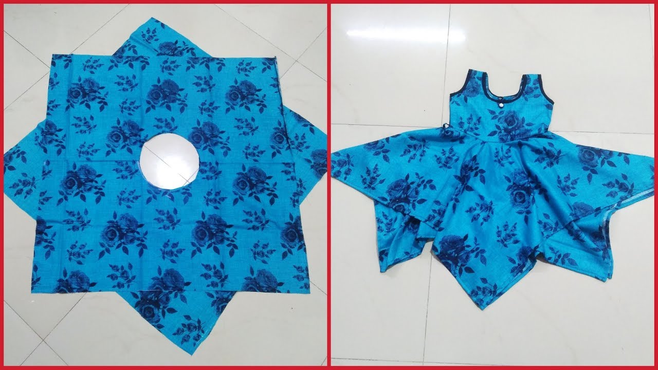 Easy method of Hanky cut frock cutting and stitching - YouTube