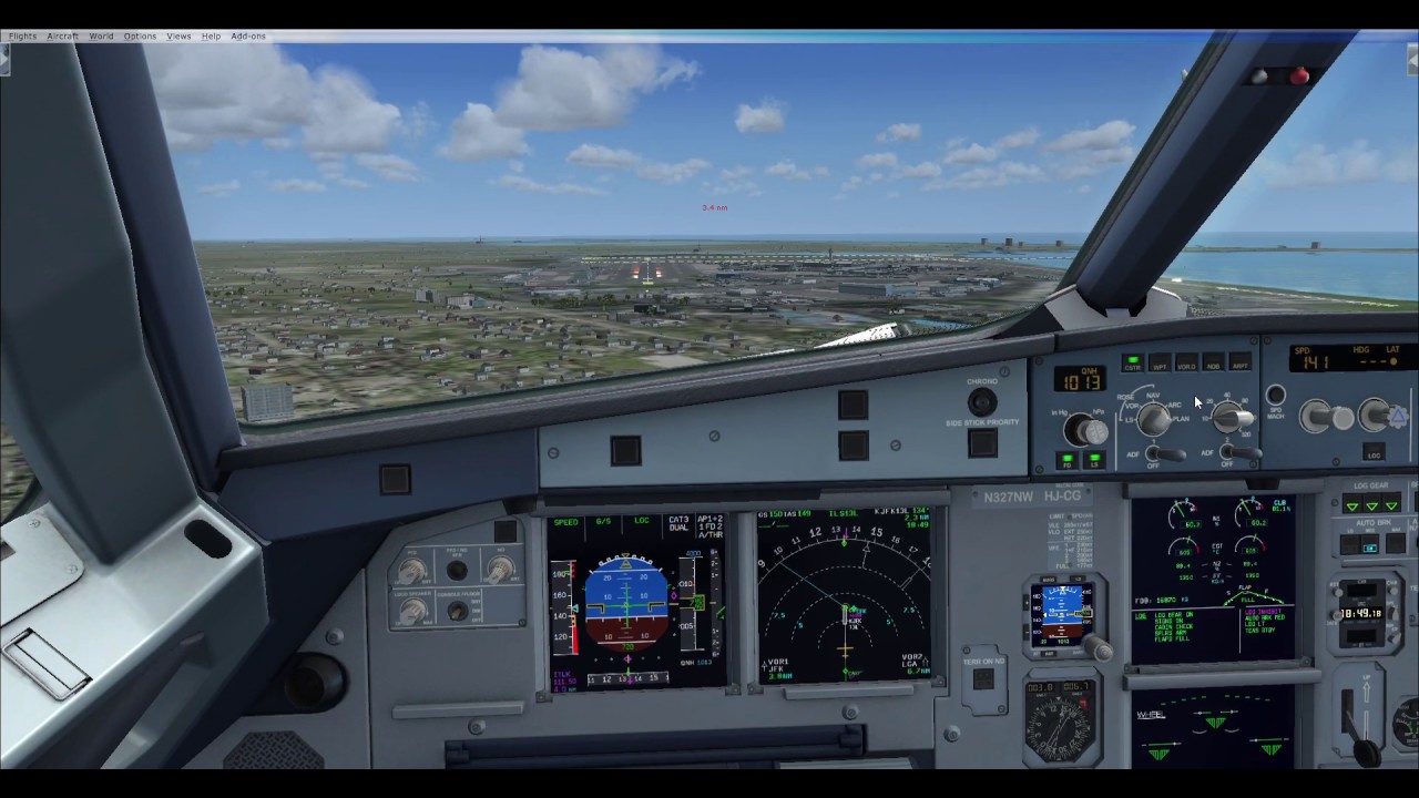 Delta Airlines Airbus A320 Landing at New York JFK cockpit view |FSX ...