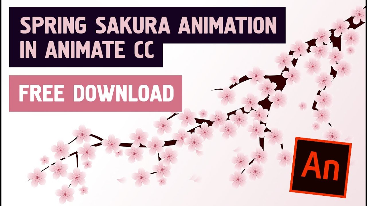 Spring Sakura Animation in Animate CC (Download Project for FREE) - YouTube