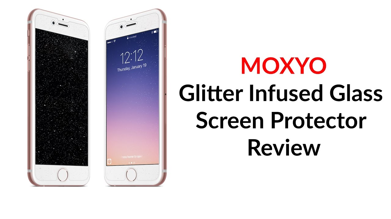 MOXYO Glitter Infused Glass Screen Protector - YouTube