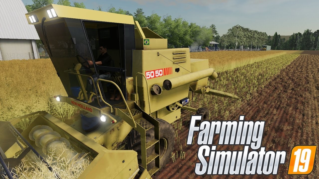 ALUGAMOS UMA NH 5050 PRA COLHEITA DA CANOLA l FS19 PARANA OESTE - YouTube