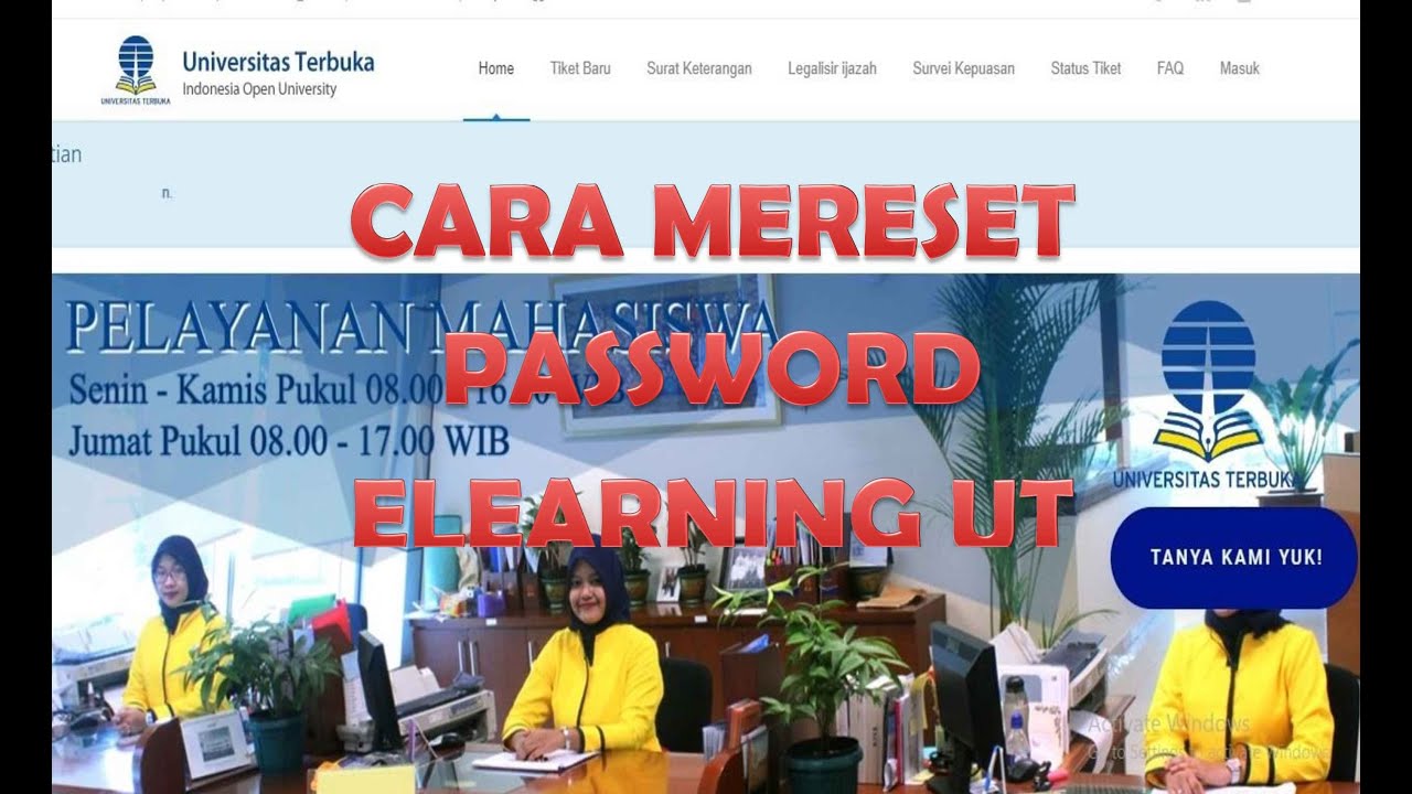 CARA MERESET PASSWORD ELEARNING UT - YouTube