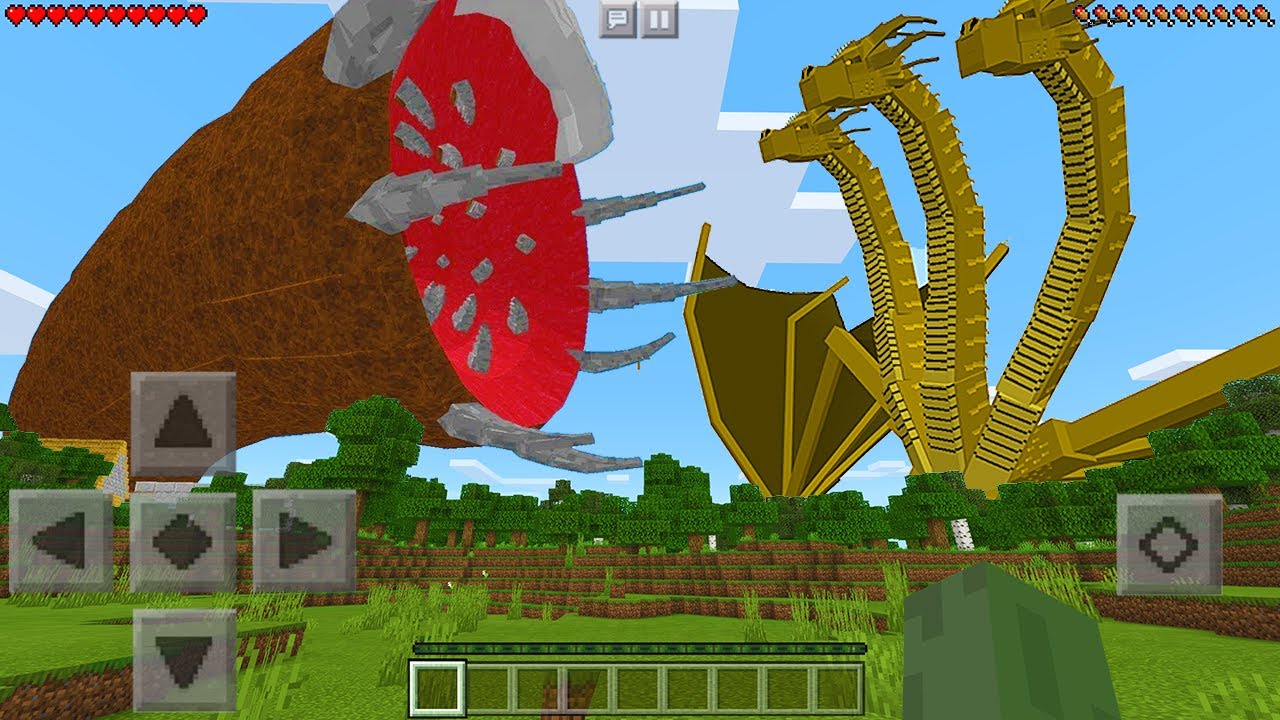 I Found KING GHIDORAH vs MODULAR BOSSES in Minecraft Pocket Edition ...