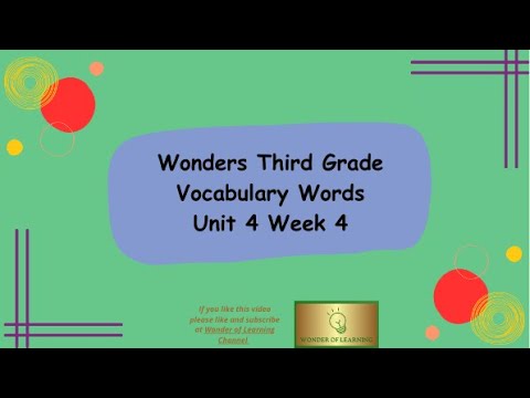 Wonders Grade 3 Vocabulary Unit 4 Week 4 - YouTube