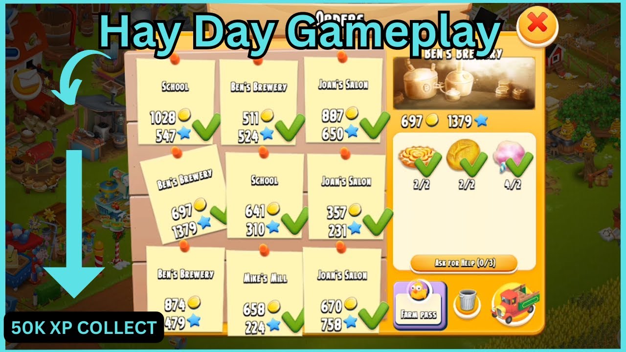 Hay Day Gameplay 2023 | Hay Day 50K XP Collect Video @banglagamingking ...