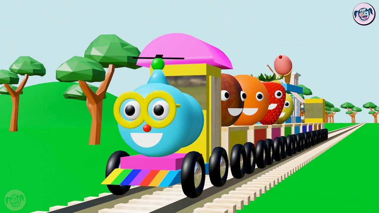 Learn Fruits Names for Children with Train | Cutting Fruits Toy Kids ...
