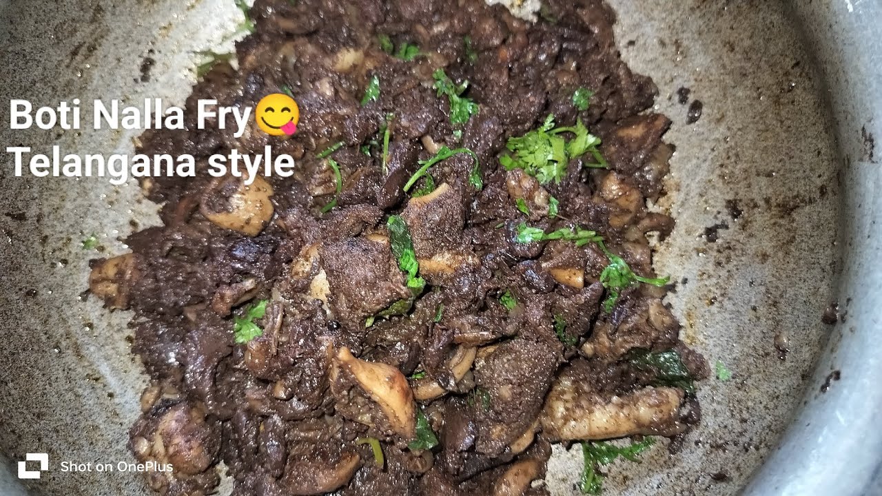 Telangana special Boti Nalla Fry 😋|Village style|goat intestine &blood ...