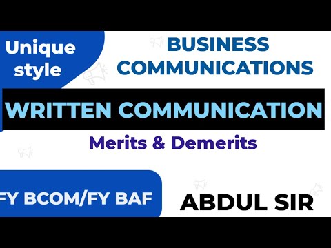 Written Communication Merits& Demerits Importance Fybcom Mcom Bms Baf Bbi Explanation NEP STUDY ...