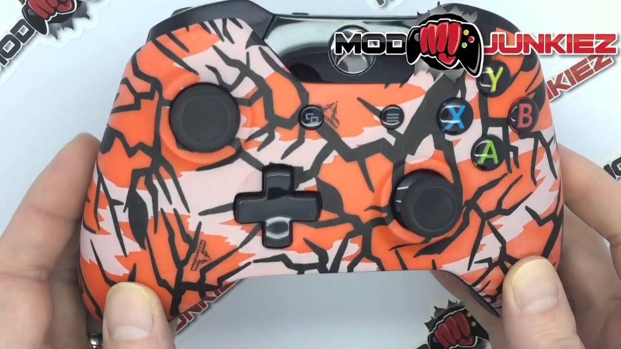 Hydro Dipped Orange Predator Camo Xbox One Custom Controller ...