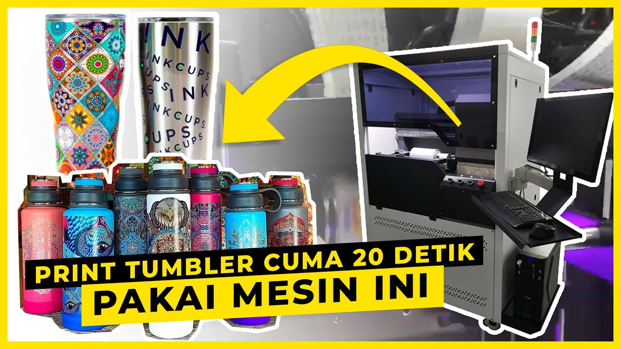 Print Botol SUPER CEPAT Menggunakan Mesin Printer UV Cylinder Bottle ...