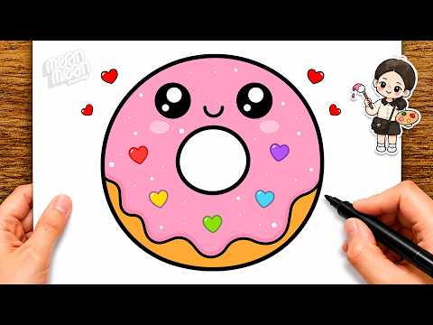 How to Draw a Super Cute Donut | Easy Kawaii Drawing for Kids and Toddlers!
