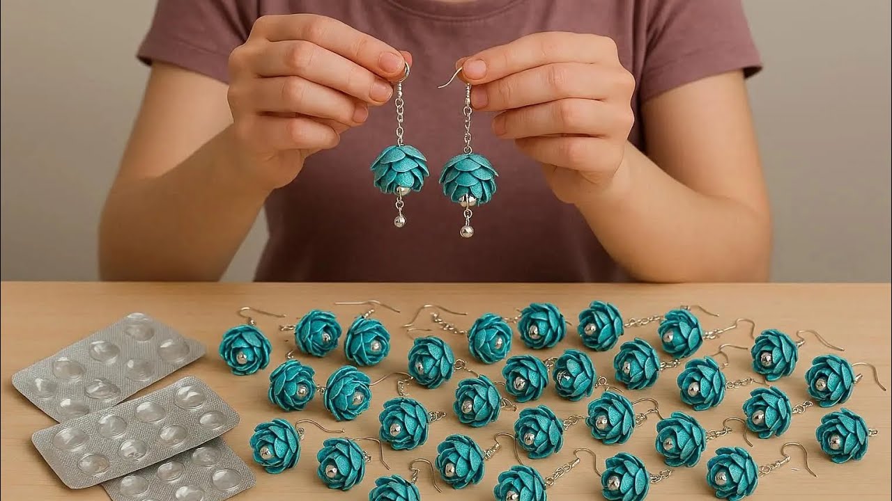 I didn't throw away the pill bottles, I made gorgeous earrings! What a ...