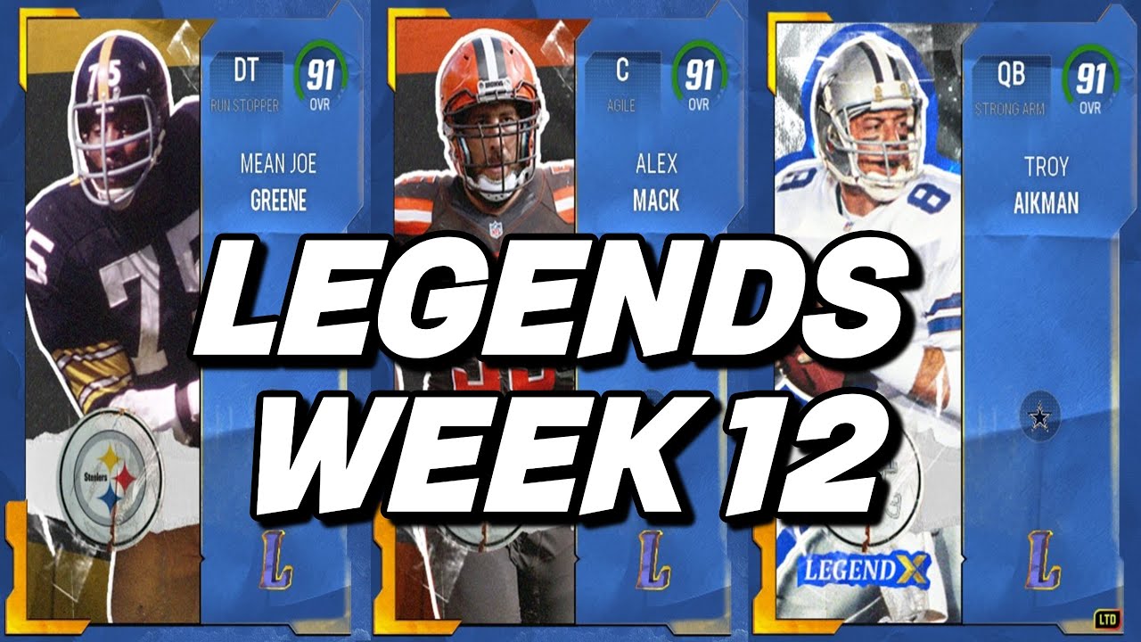 LEGENDS 91 OVR MEAN JOE GREENE, ALEX MACK & LTD TROY AIKMAN | MADDEN 24 ...