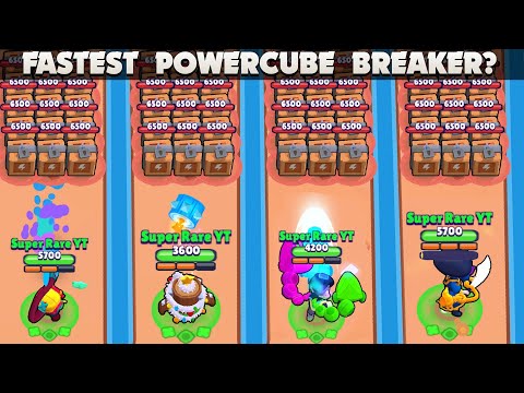 BRAWL STARS FASTEST POWERCUBE BREAKER CHALLENGE !!!