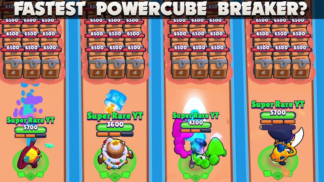 BRAWL STARS FASTEST POWERCUBE BREAKER CHALLENGE !!! - YouTube