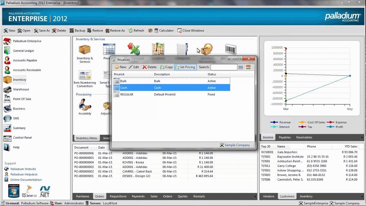 Palladium Accounting Software Pricelist Enhancemennts - YouTube