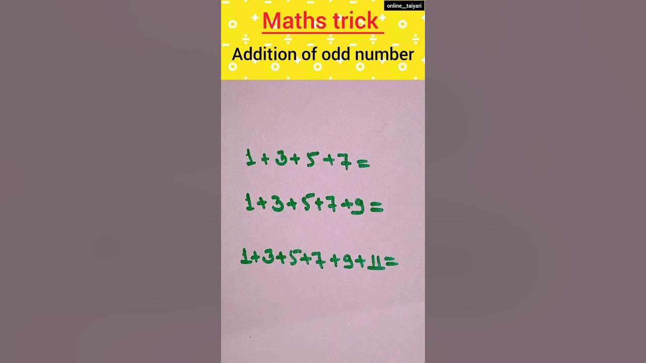 Addition of odd number #mathstricks #onlinetaiyari #taiyarilive #otians #mathstricks #comment # ...