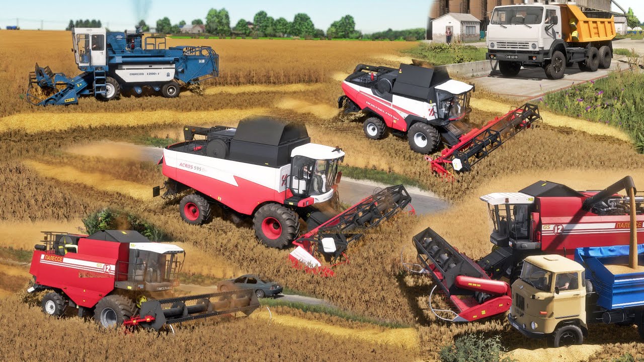 FS22 / #138 Карта Szpakowo / Уборка пшеницы Acros 595+, RSM161, Палессе ...