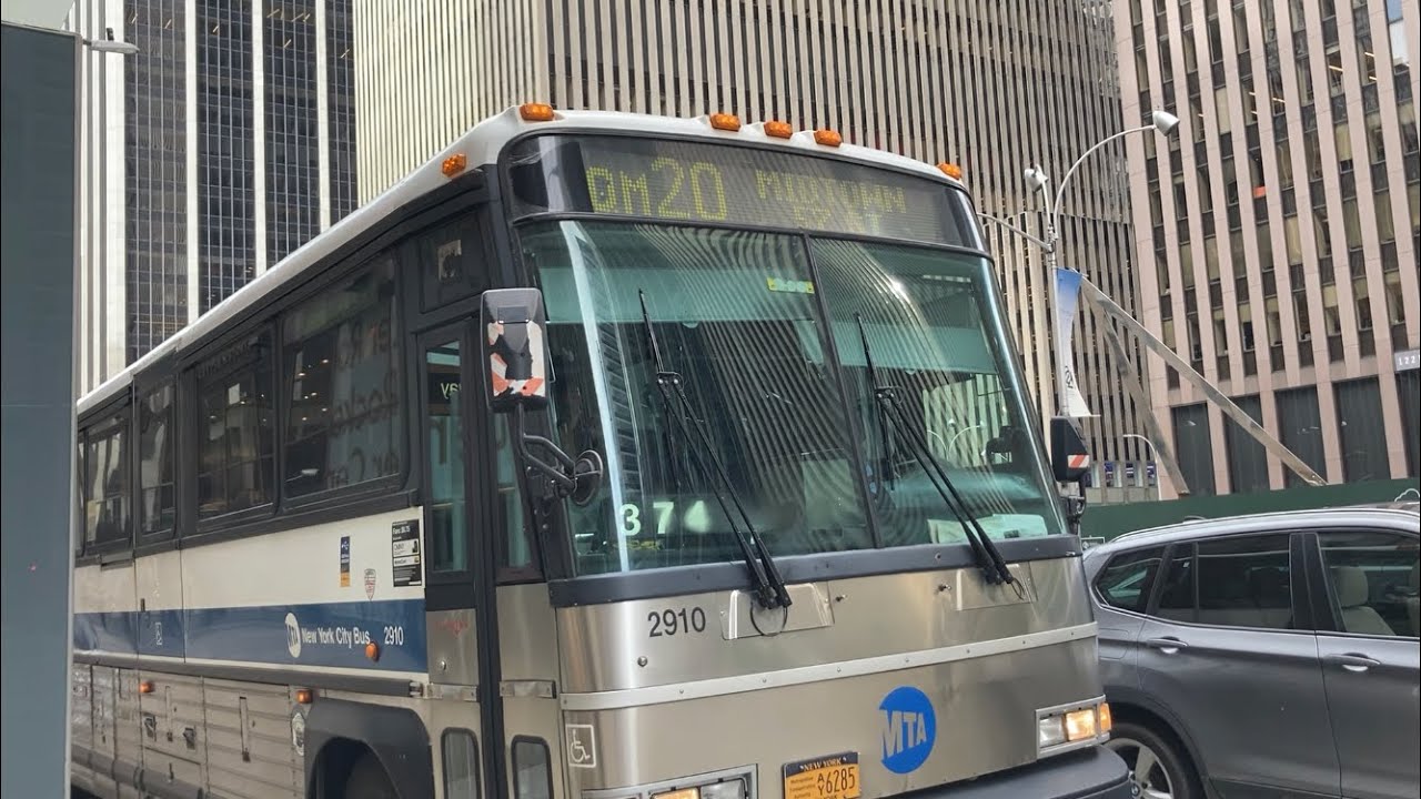MTA Bus: 2002 MCI D4500 2910 on the QM20(AM RUSH) - YouTube