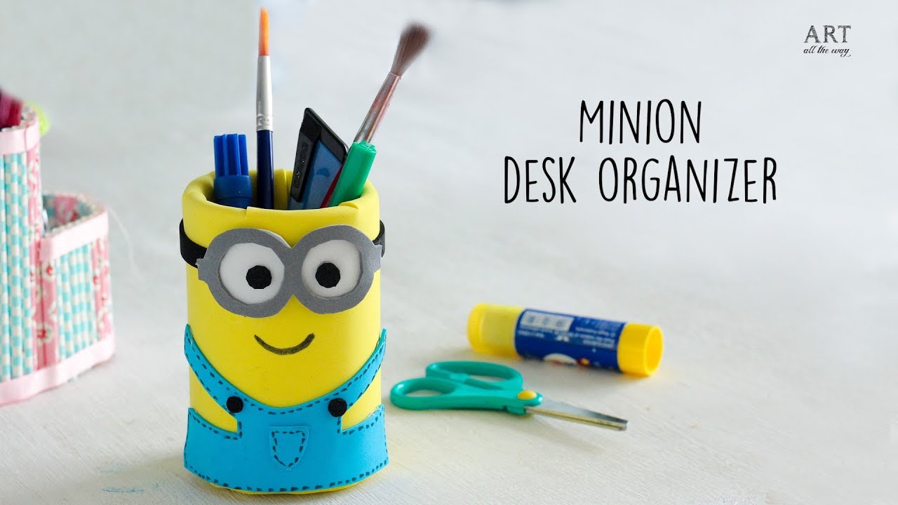 DIY Minion desk Organizer | Diy Desk Organizer - Crafts Ace