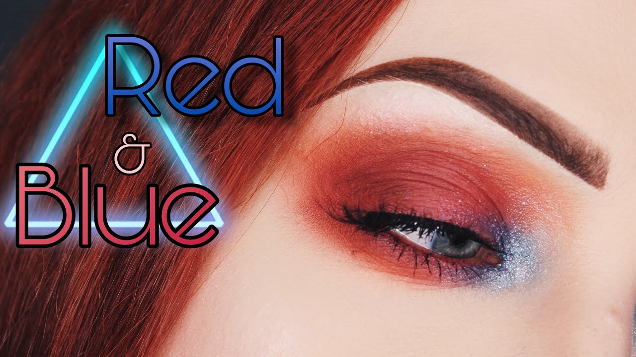RED & BLUE EYE MAKEUP TUTORIAL | Evelina Meyrovich - YouTube