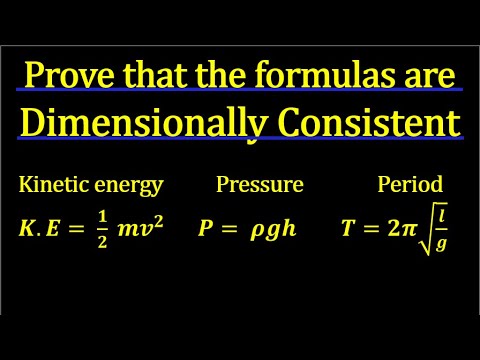 How to prove that these formulas are Dimensionally Consistent - YouTube