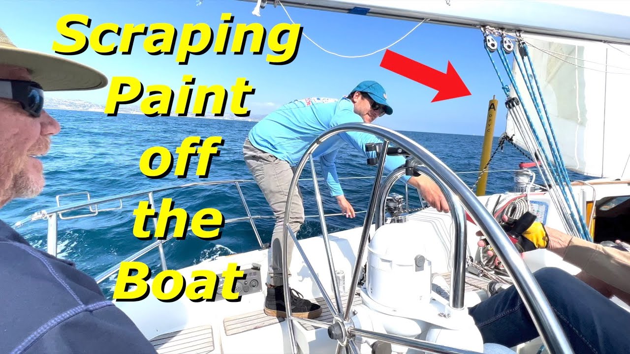 Scraping Paint off the Boat - YouTube