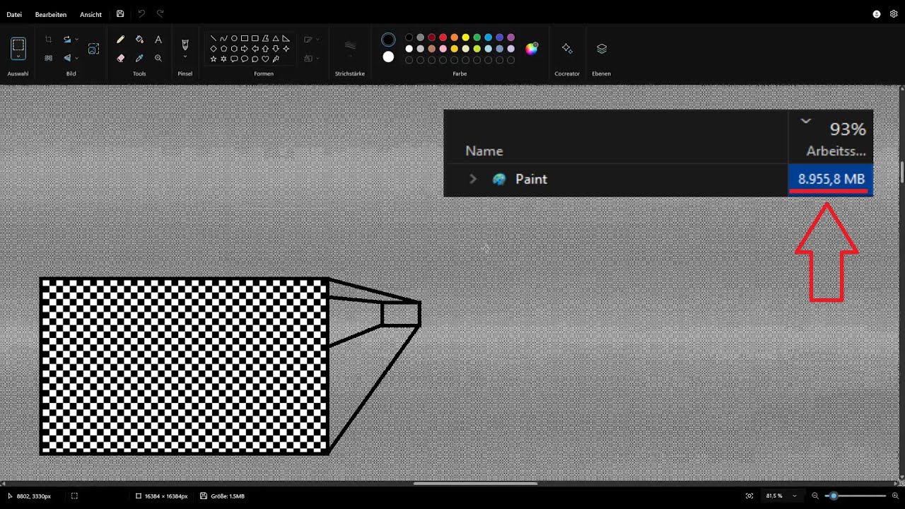 Interesting effects when zooming into checkerboard pattern in Paint ...