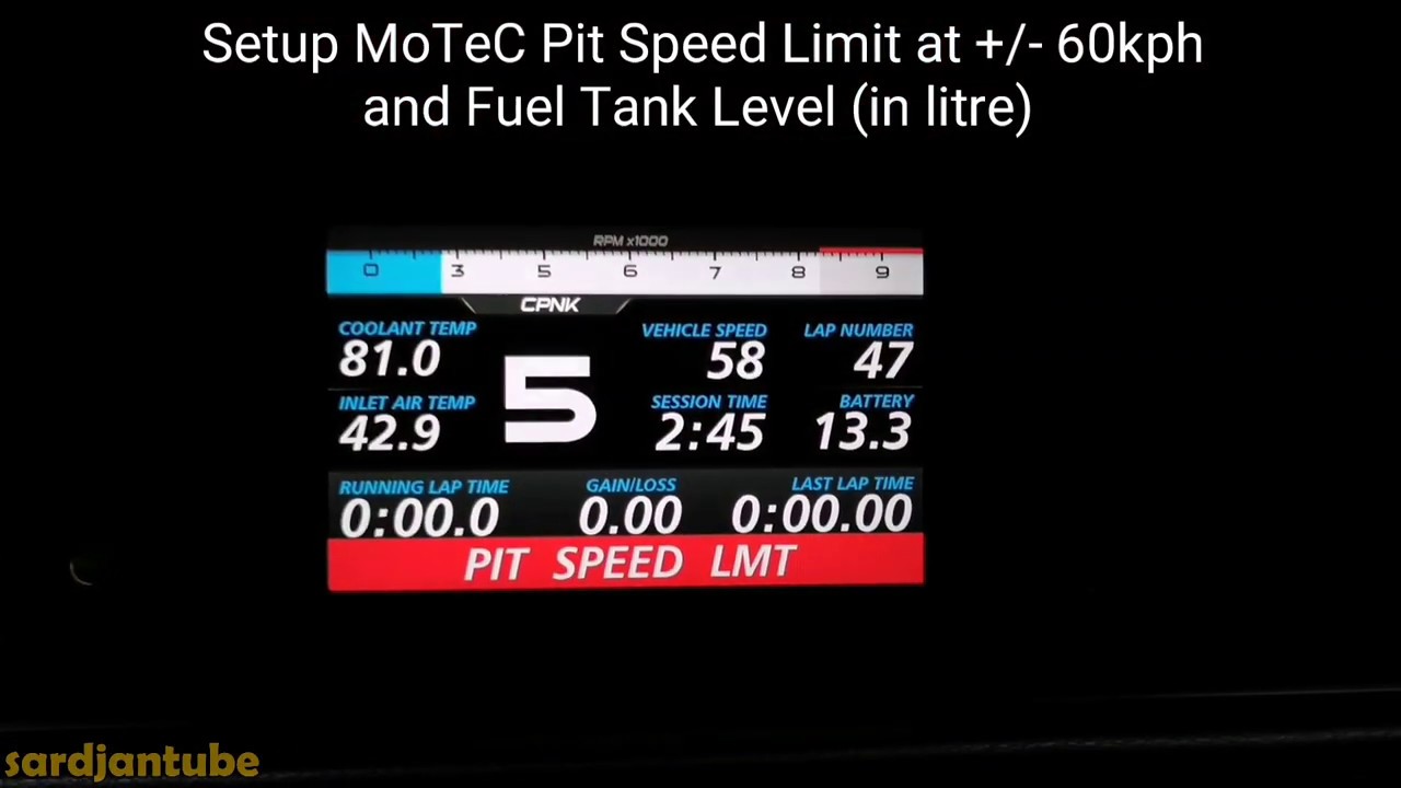 Setup and Test MoTeC M130 GPR Pit Speed Limit - YouTube