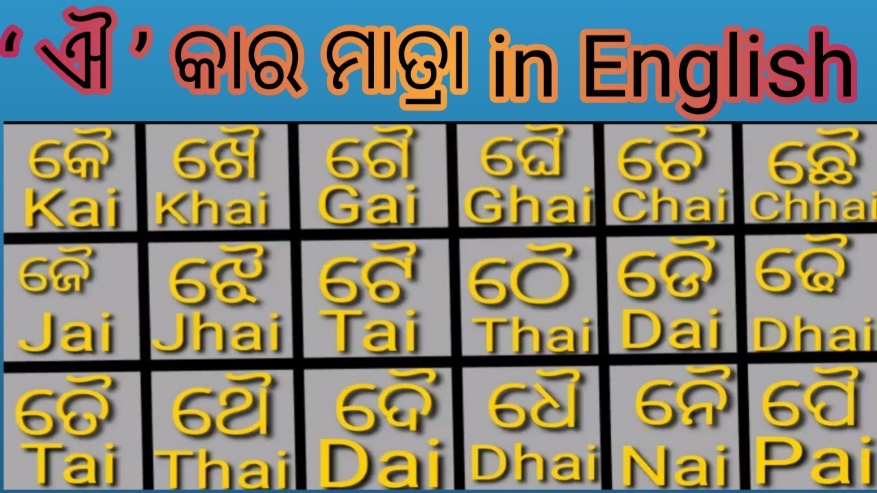 Odia Matra typing in English| ka, kha| Learn to write odia Alphabets in ...