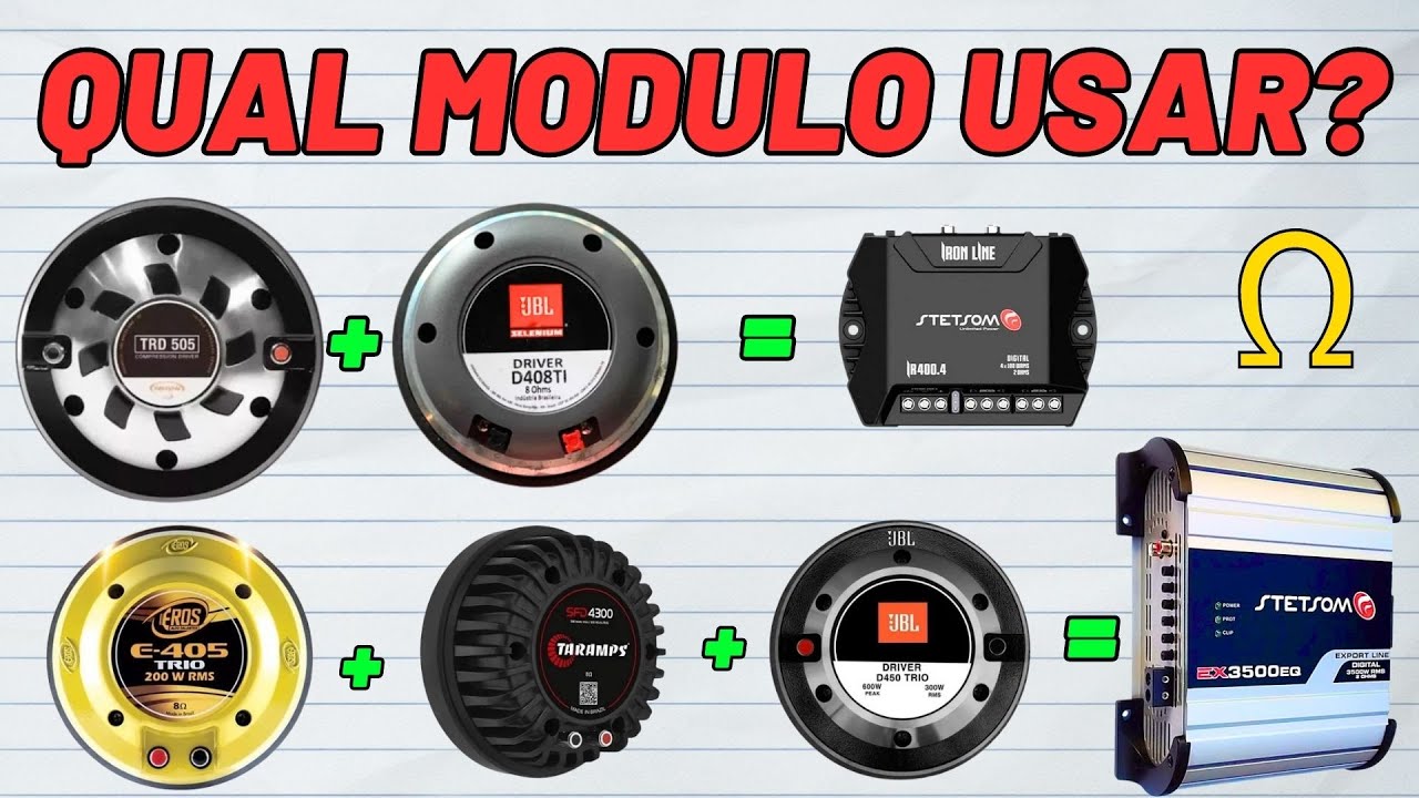 como ligar 4 cornetas ou 2 em Modulo Para Tocar 2 D405 Trio, eros e405 ...
