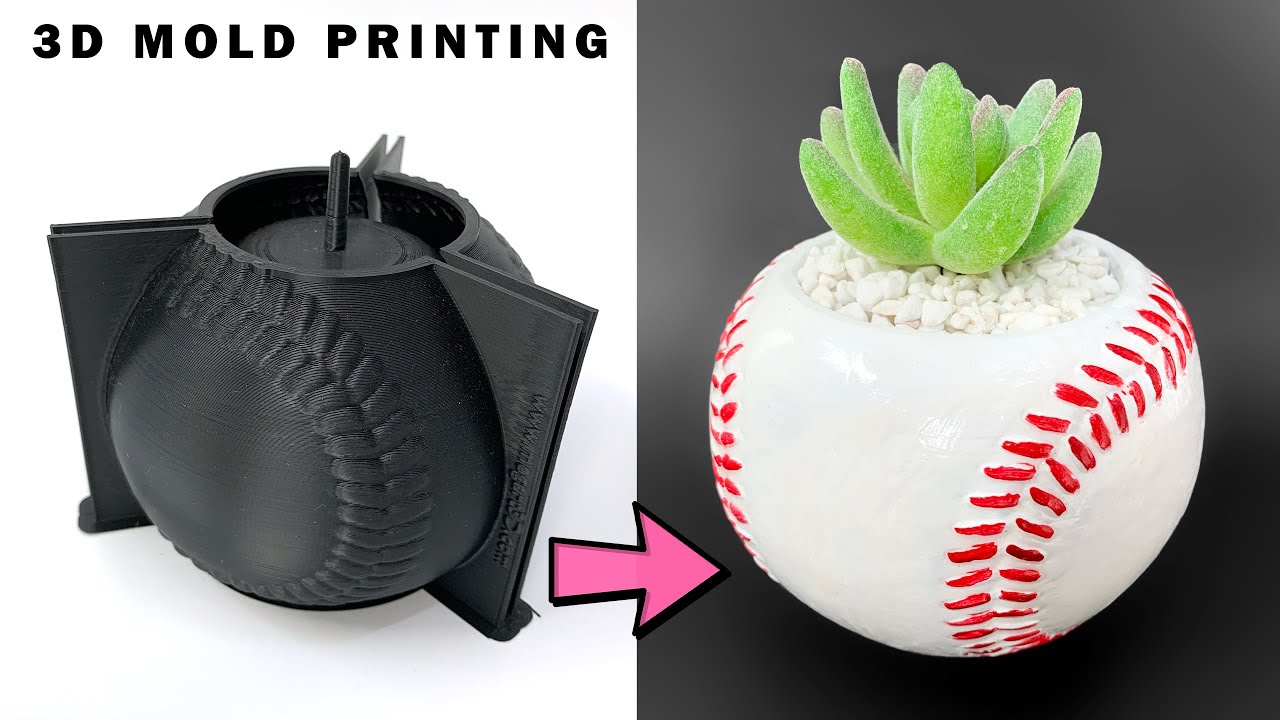 Baseball mold: Step by step process for making concrete pot. - YouTube