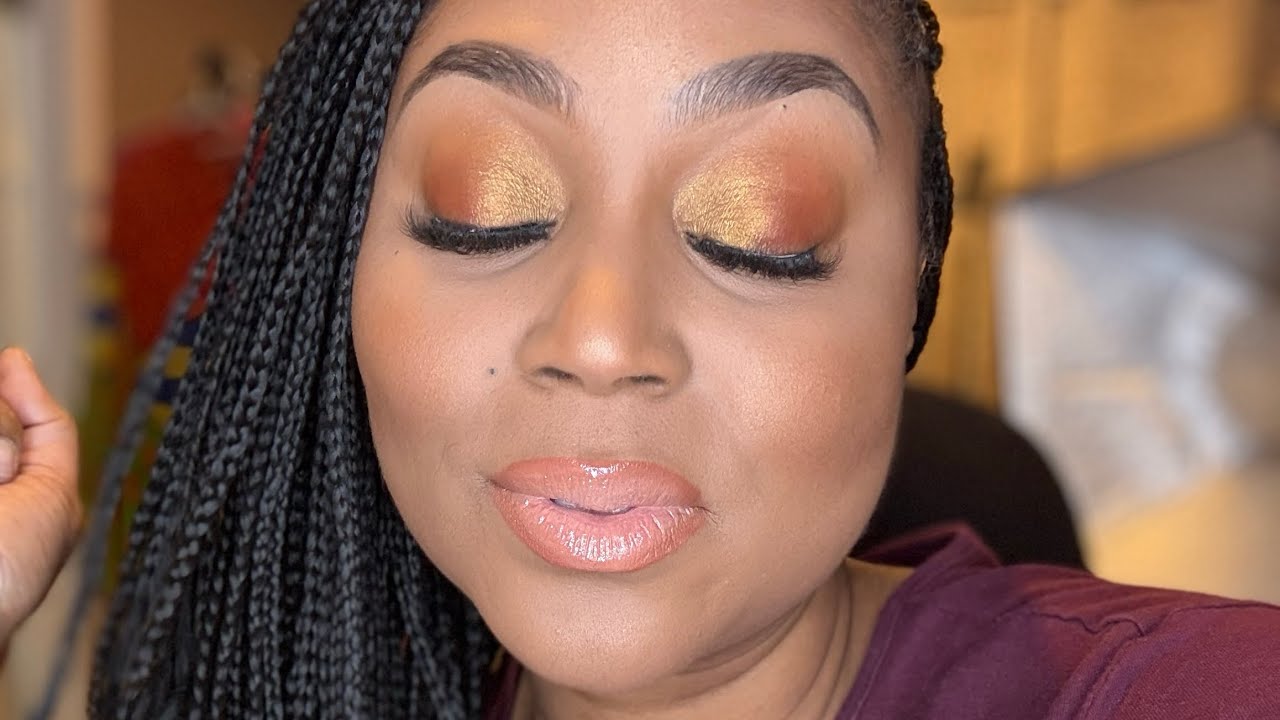 Simple Gold & Orange Makeup Look/ Natural Glam - YouTube