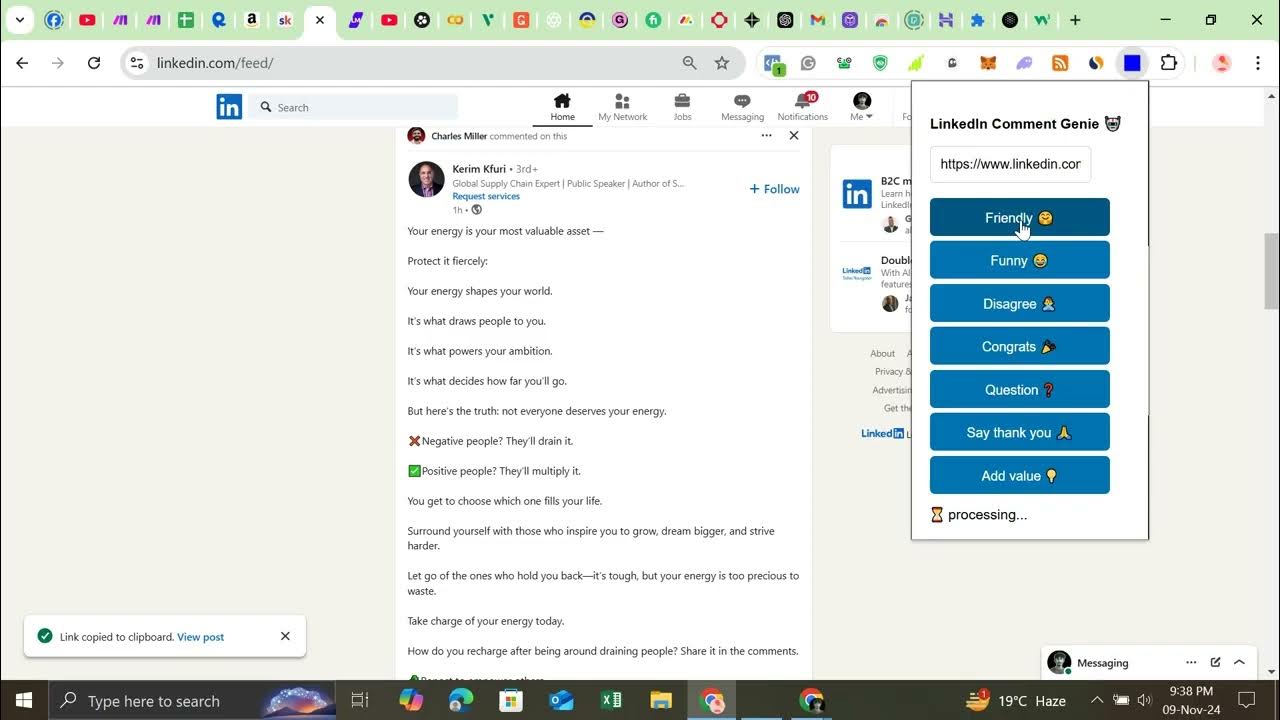 LinkedIn Comment Automation-Chrome Extension (Demo) - YouTube