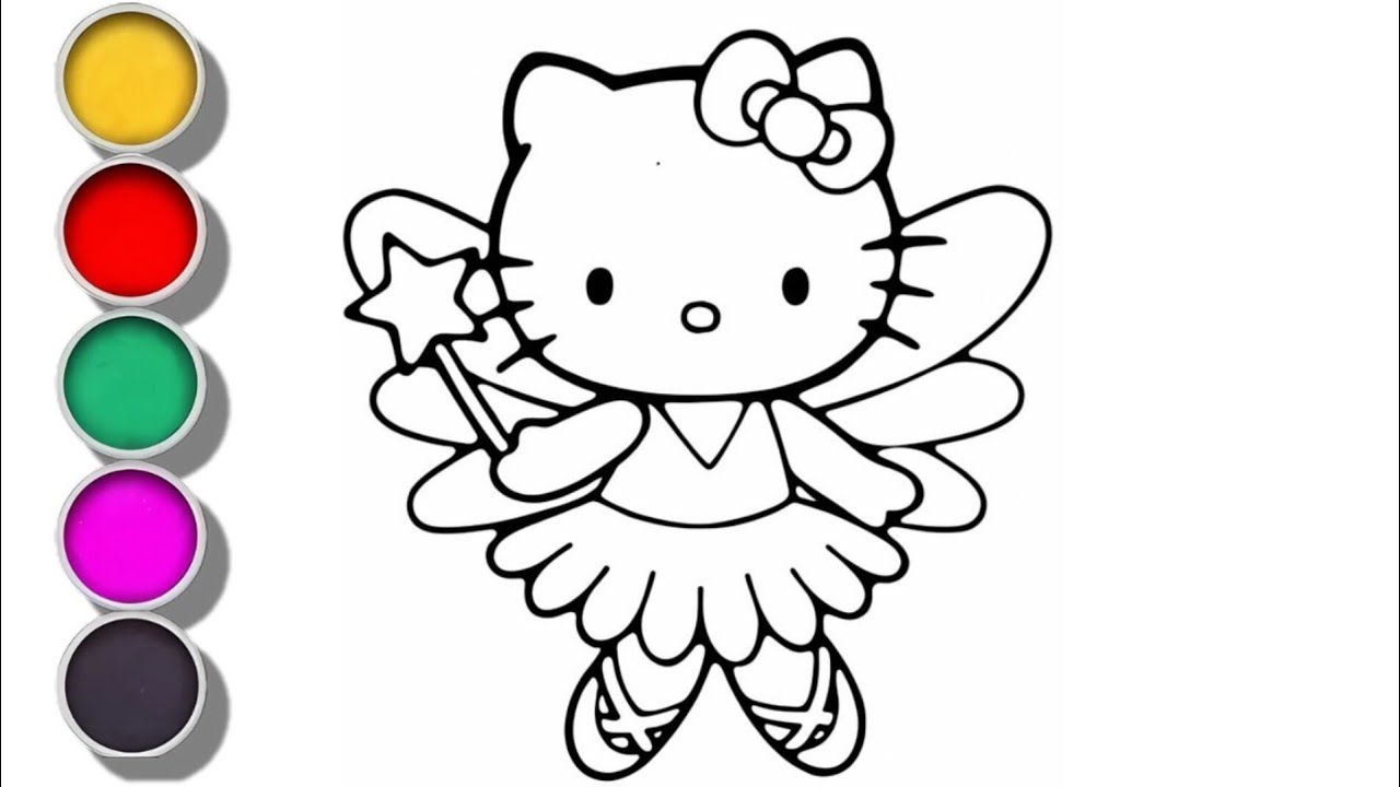 How To Draw Hello Kitty Drawing For Kids And Toddlers - YouTube