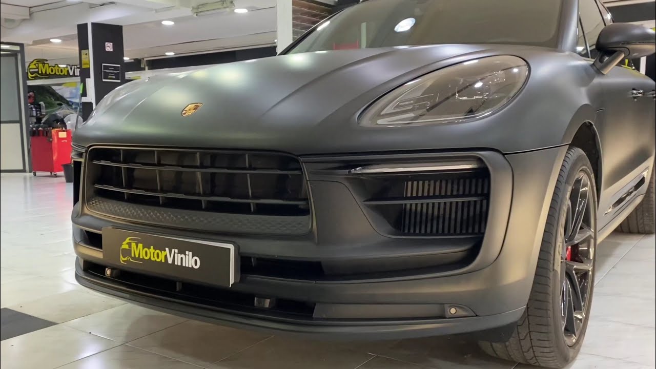 Porsche Macan GTS full wrap en negro mate. Brutal - YouTube