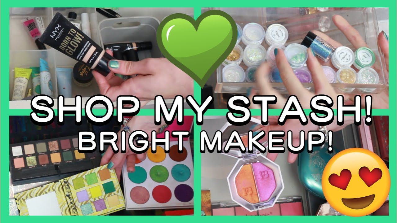 SHOP MY STASH FOR SUPER BRIGHT SUMMER MAKEUP!! (part 1) - YouTube