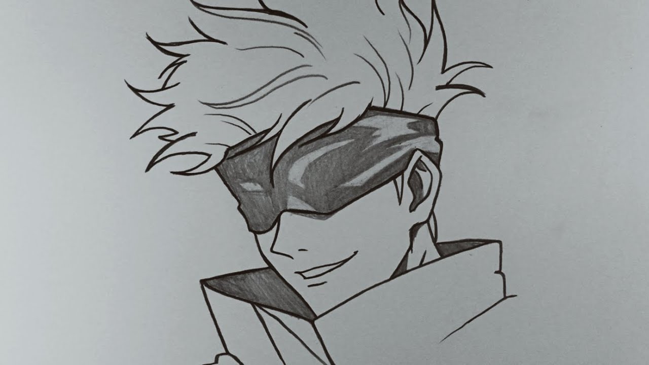 Easy Anime Drawing || How to draw GOJO easy for beginner step by step ...